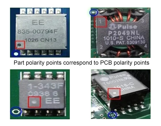 Polarity identification methods for various electronic components - Dyethin
