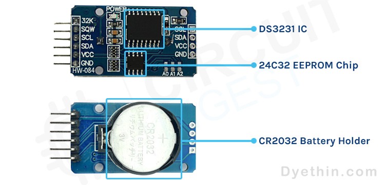 DS3231 RTC Module and Arduino Interface Build Digital Clock and DS3231 ...